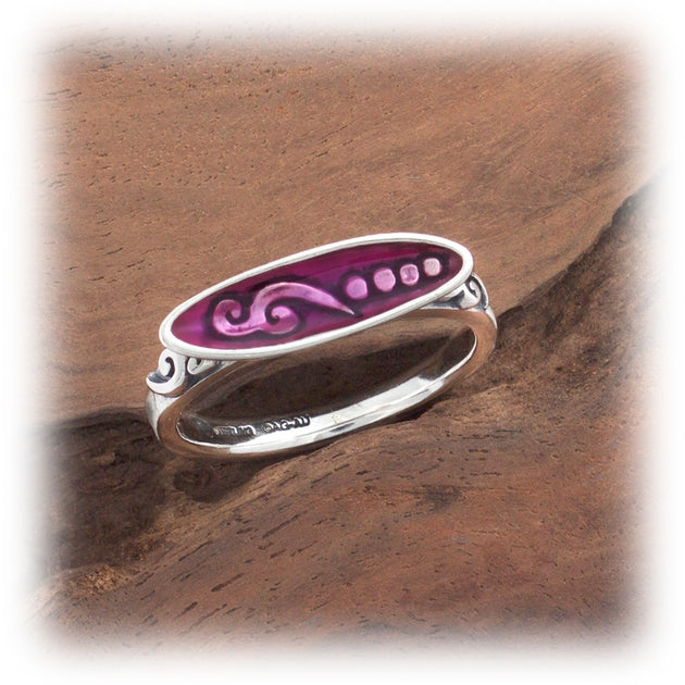 Resin Center Ring - Dotted Scroll – Silver Element Jewelry